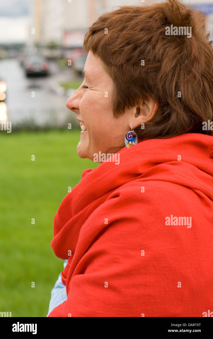 laughing redhead woman Stock Photo - Alamy