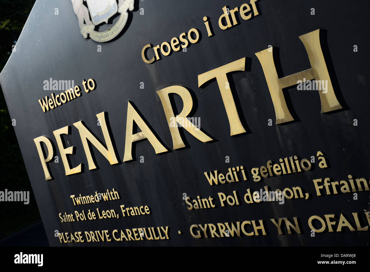 Welcome to Penarth Sign Stock Photo - Alamy