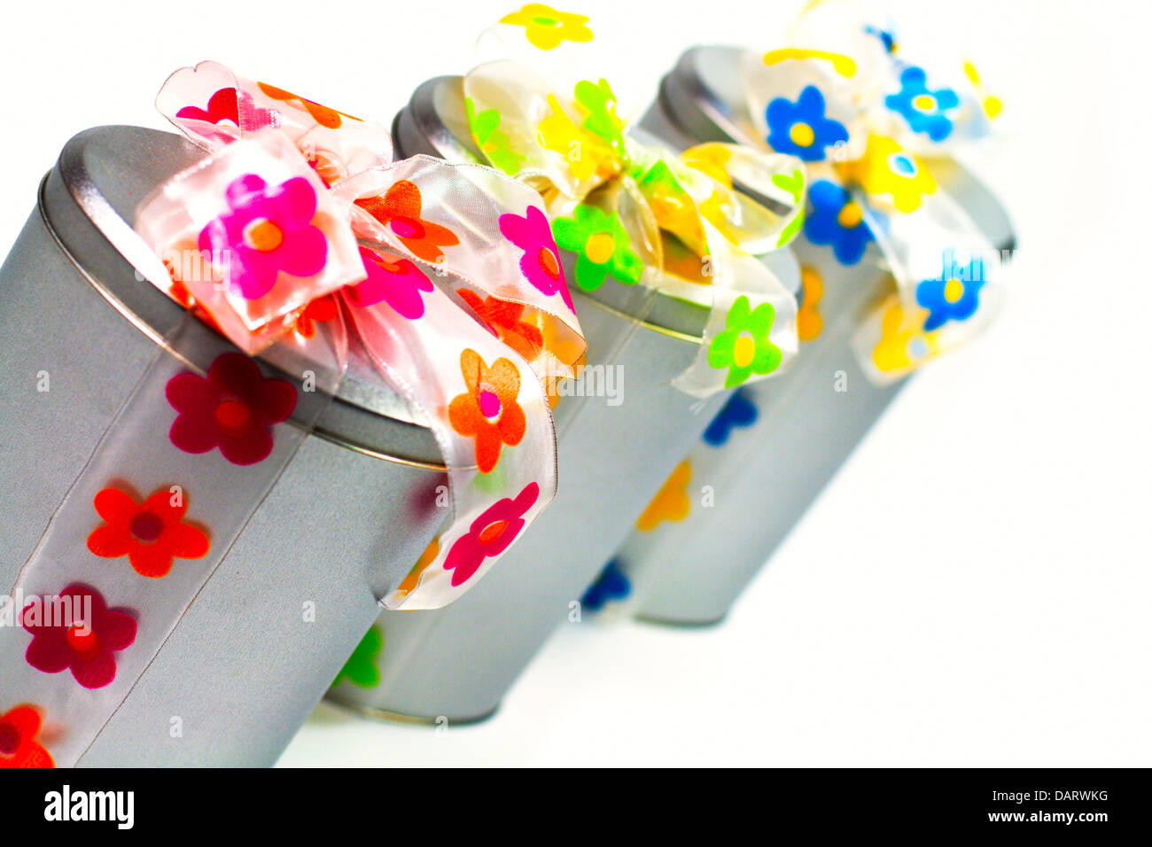 metal gift boxes Stock Photo - Alamy