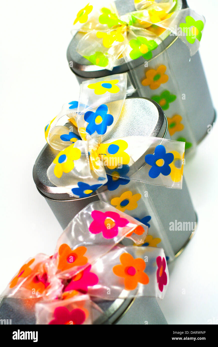 tree beautiful metal gift boxes Stock Photo - Alamy