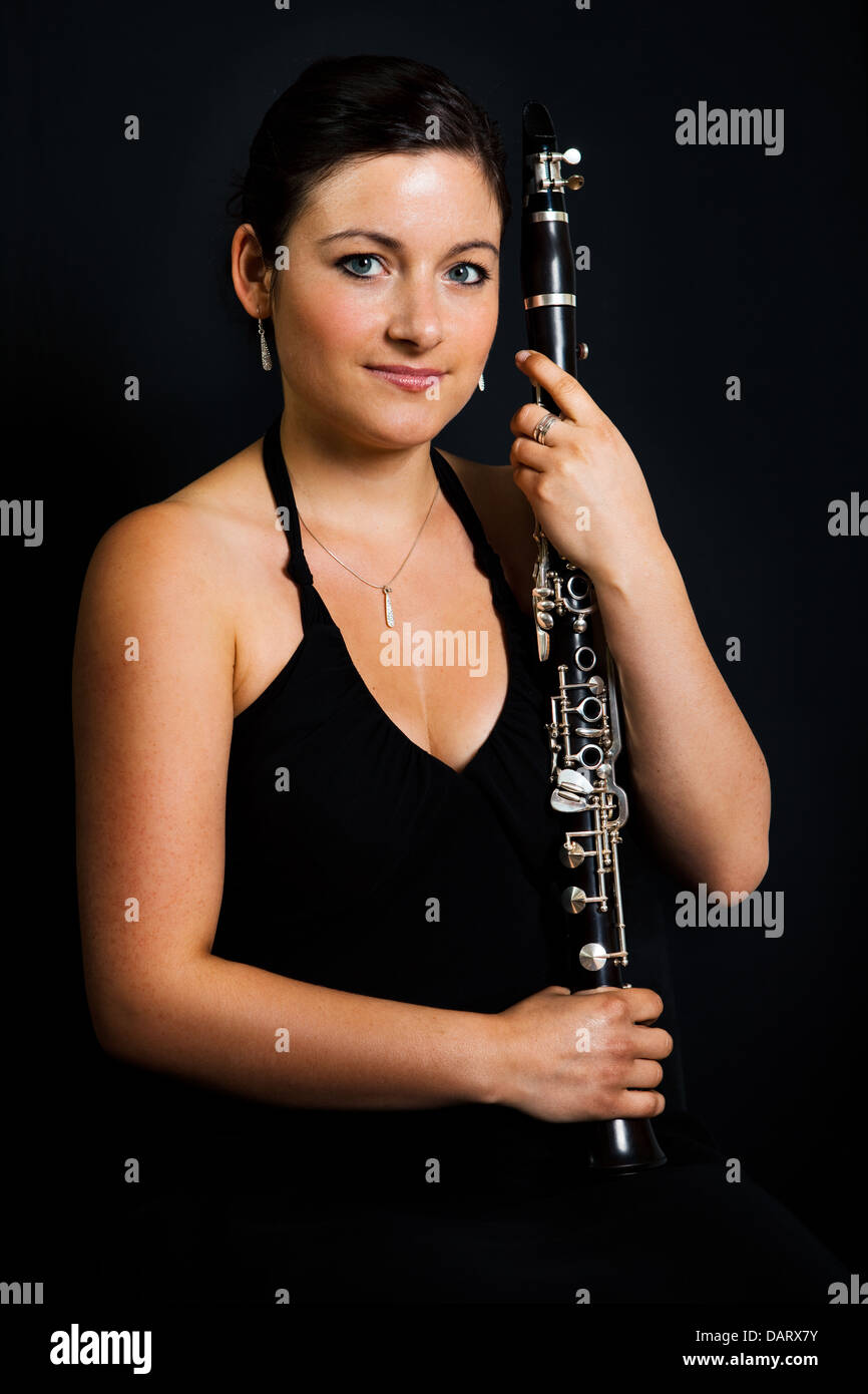 Beautiful clarinetist women Stock Photo - Alamy