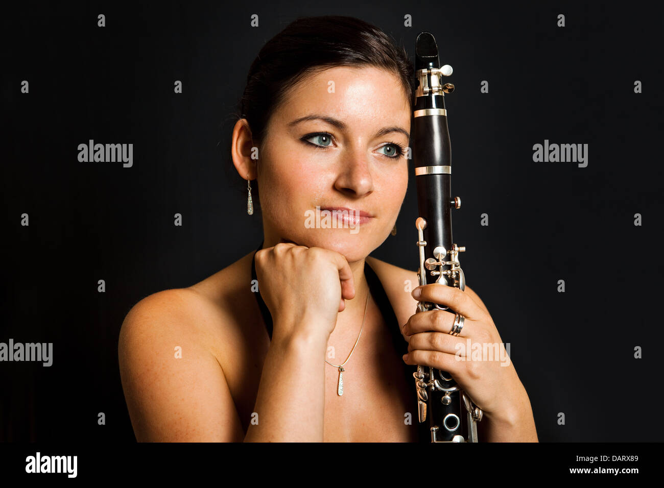 Beautiful clarinetist women Stock Photo - Alamy