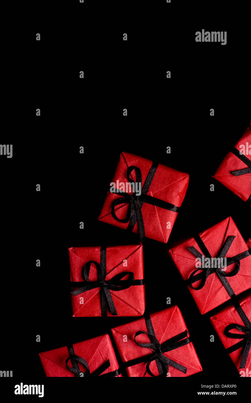 red gift boxes Stock Photo - Alamy