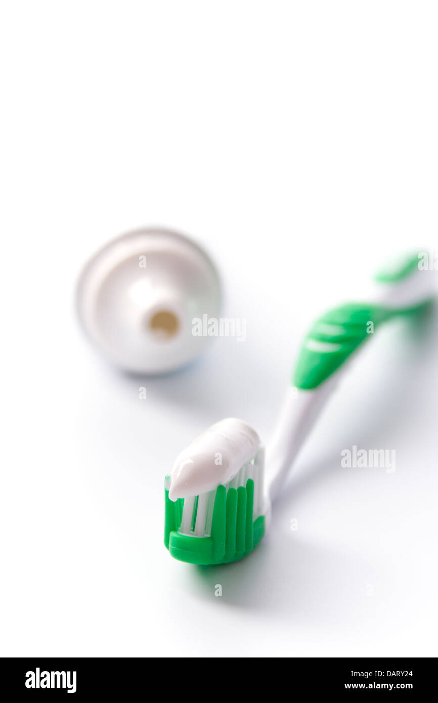 toothpaste and toothbrush Stock Photo - Alamy