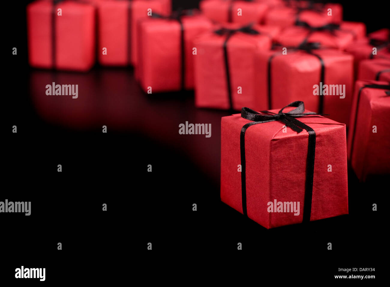 red gift boxes Stock Photo - Alamy