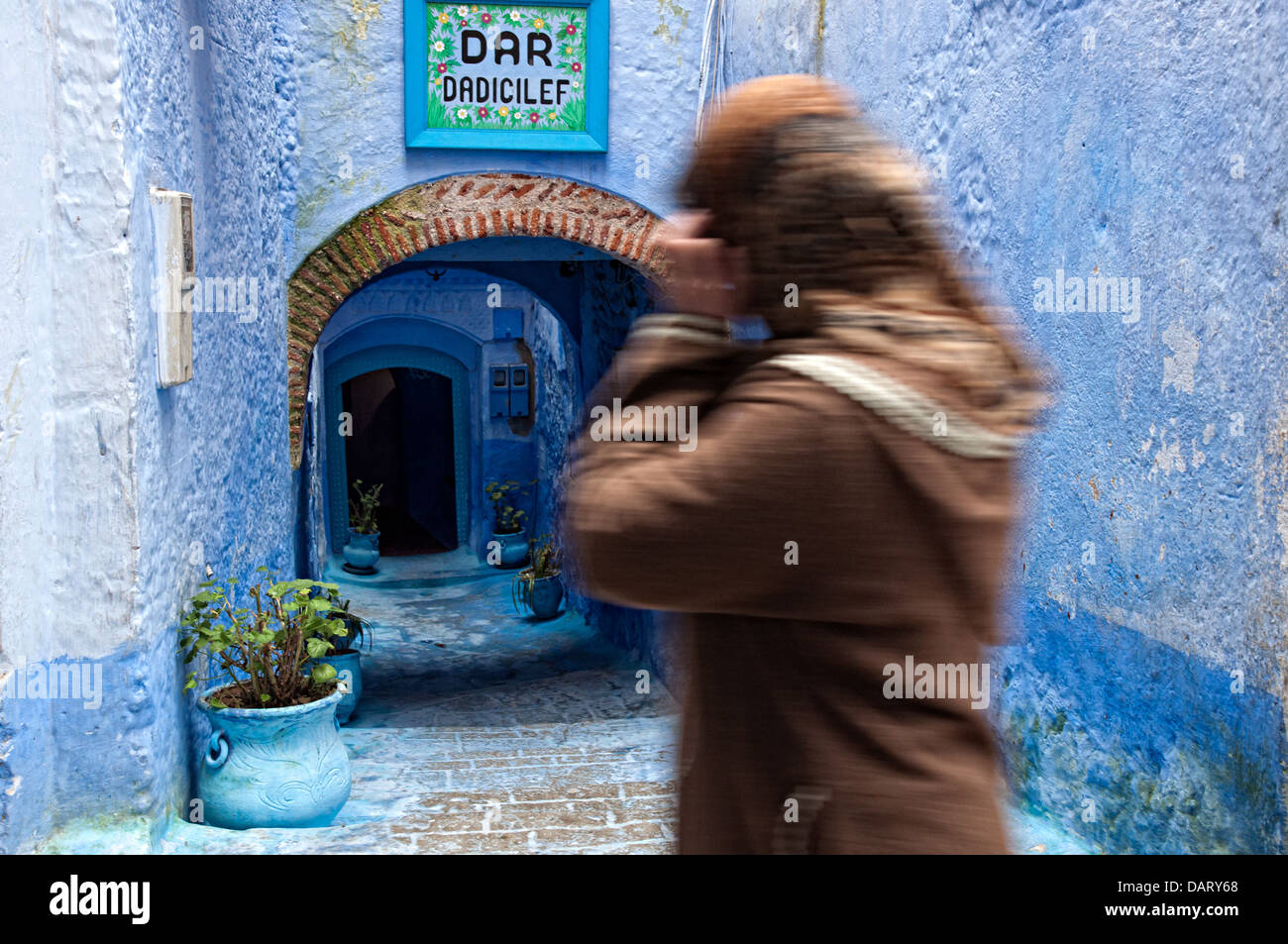 Hotel entrance. Chefchaouen, Rif region, Morocco Stock Photo - Alamy