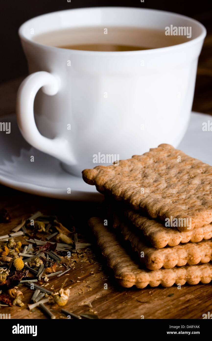 cup of herbal tea and some fresh cookies Stock Photo - Alamy