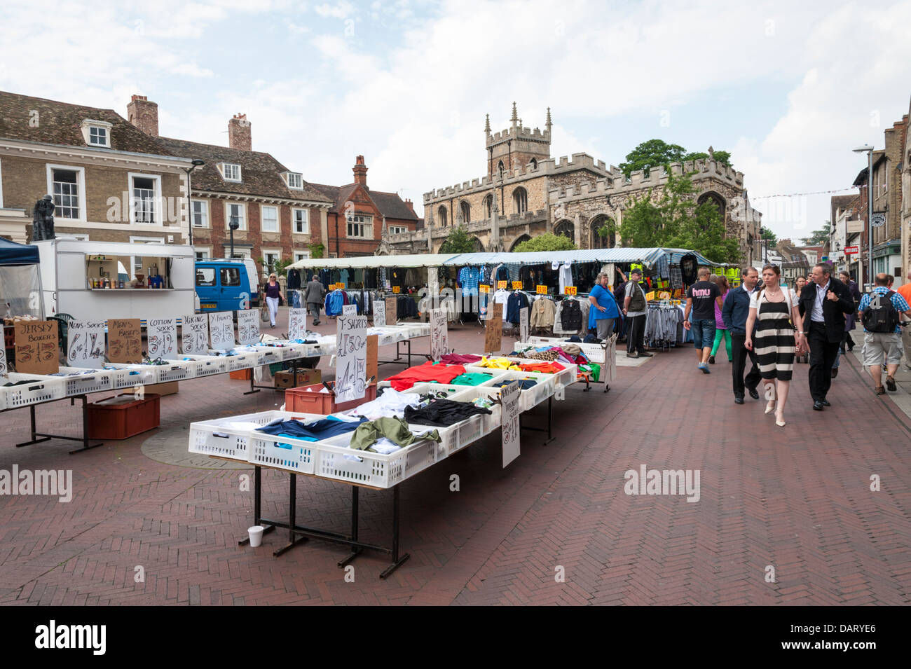 The market and market square at Huntingdon Cambridgeshire UK Stock ...
