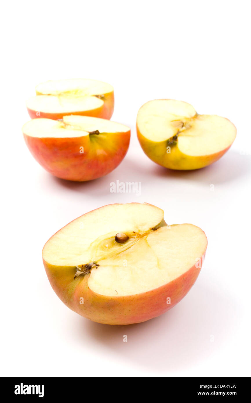 Halves of apple Cut Out Stock Images & Pictures - Alamy