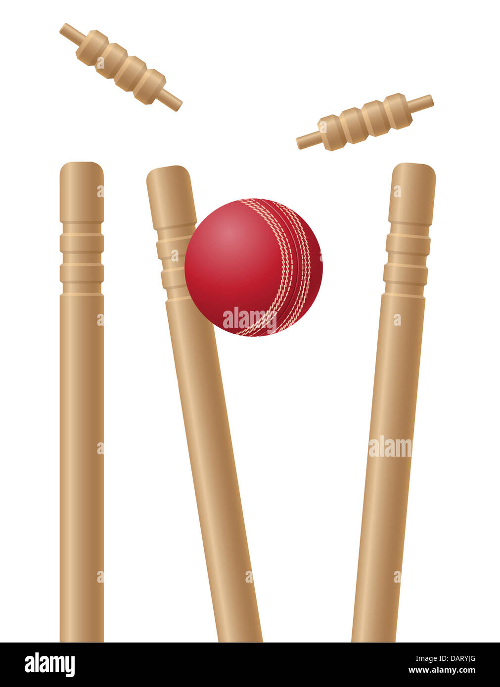 cricket wickets and ball illustration isolated on white background ...