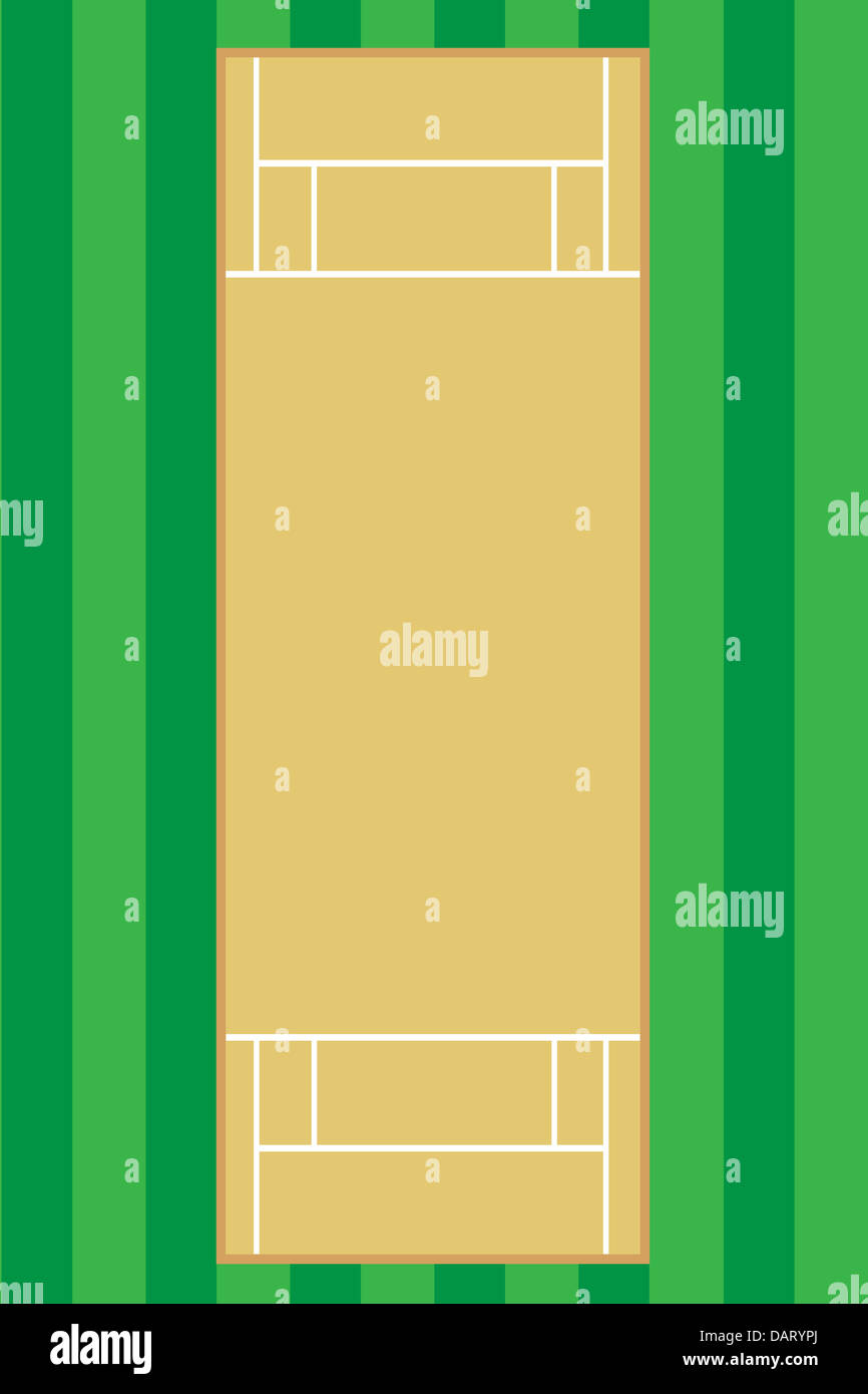 cricket pitch illustration Stock Photo - Alamy