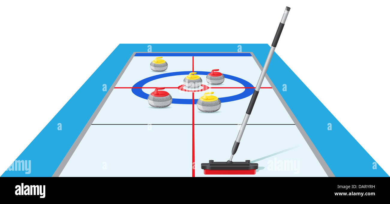 curling sport game illustration isolated on white background Stock ...