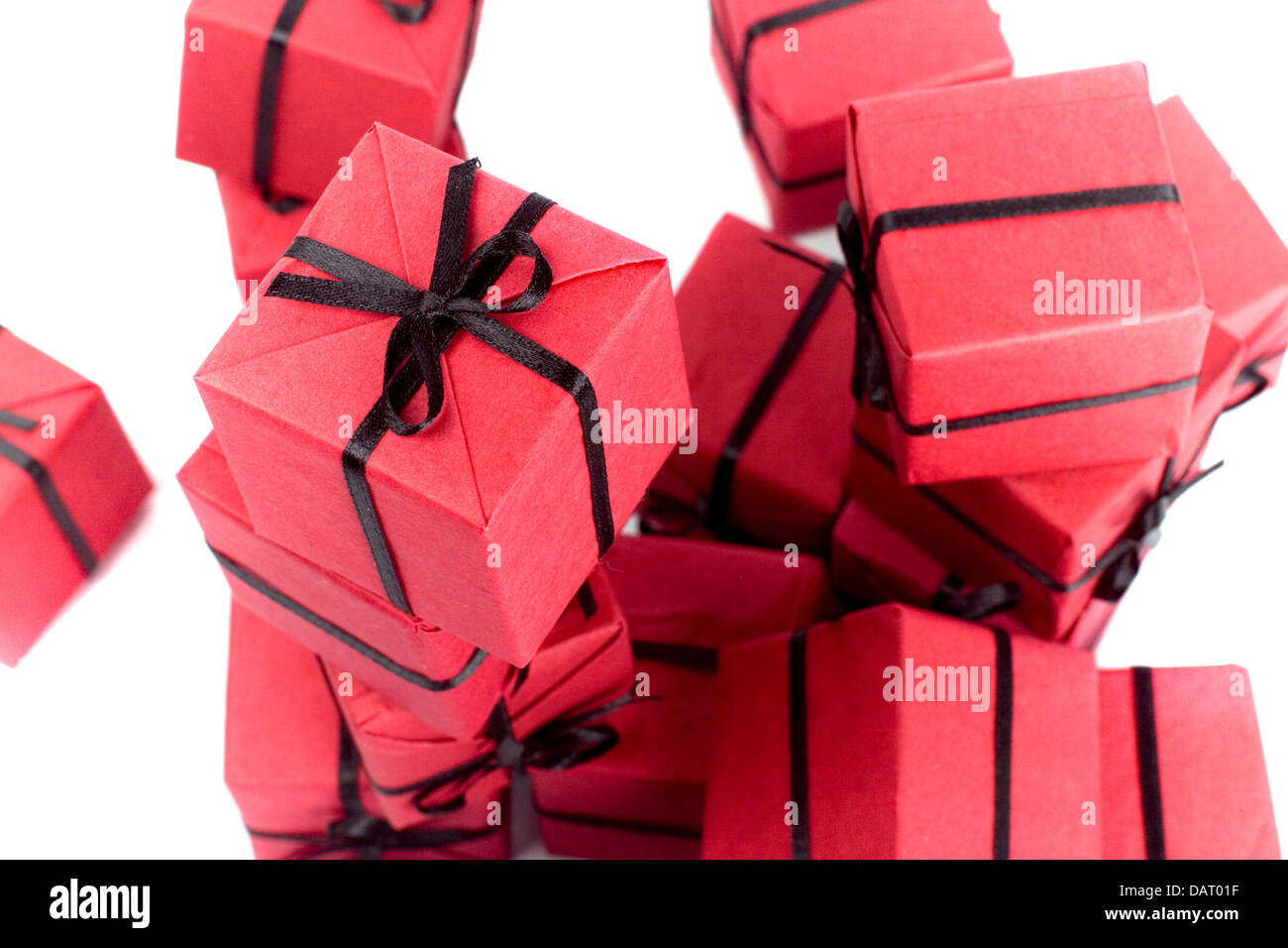 red gift boxes Stock Photo - Alamy