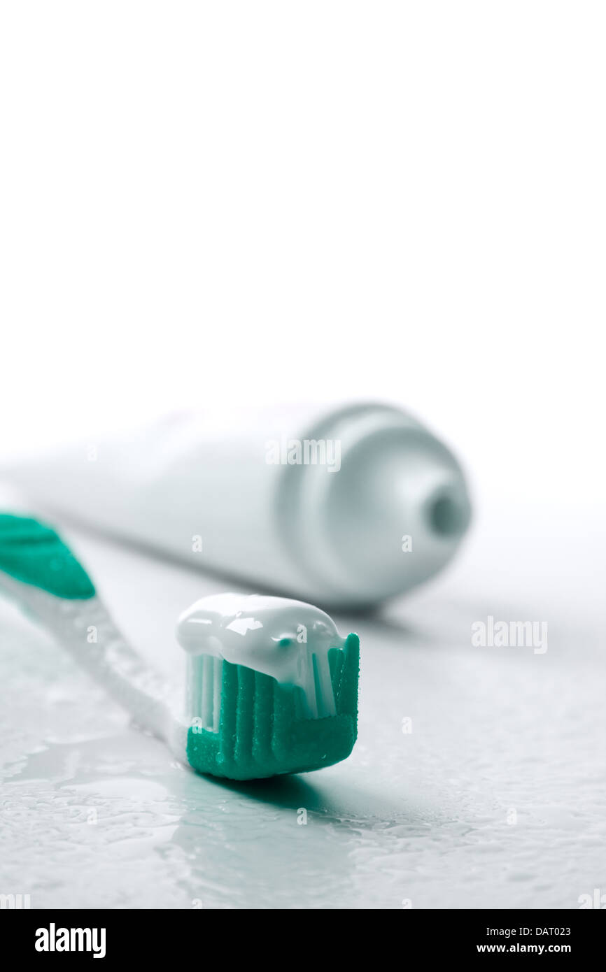 toothpaste and toothbrush Stock Photo - Alamy