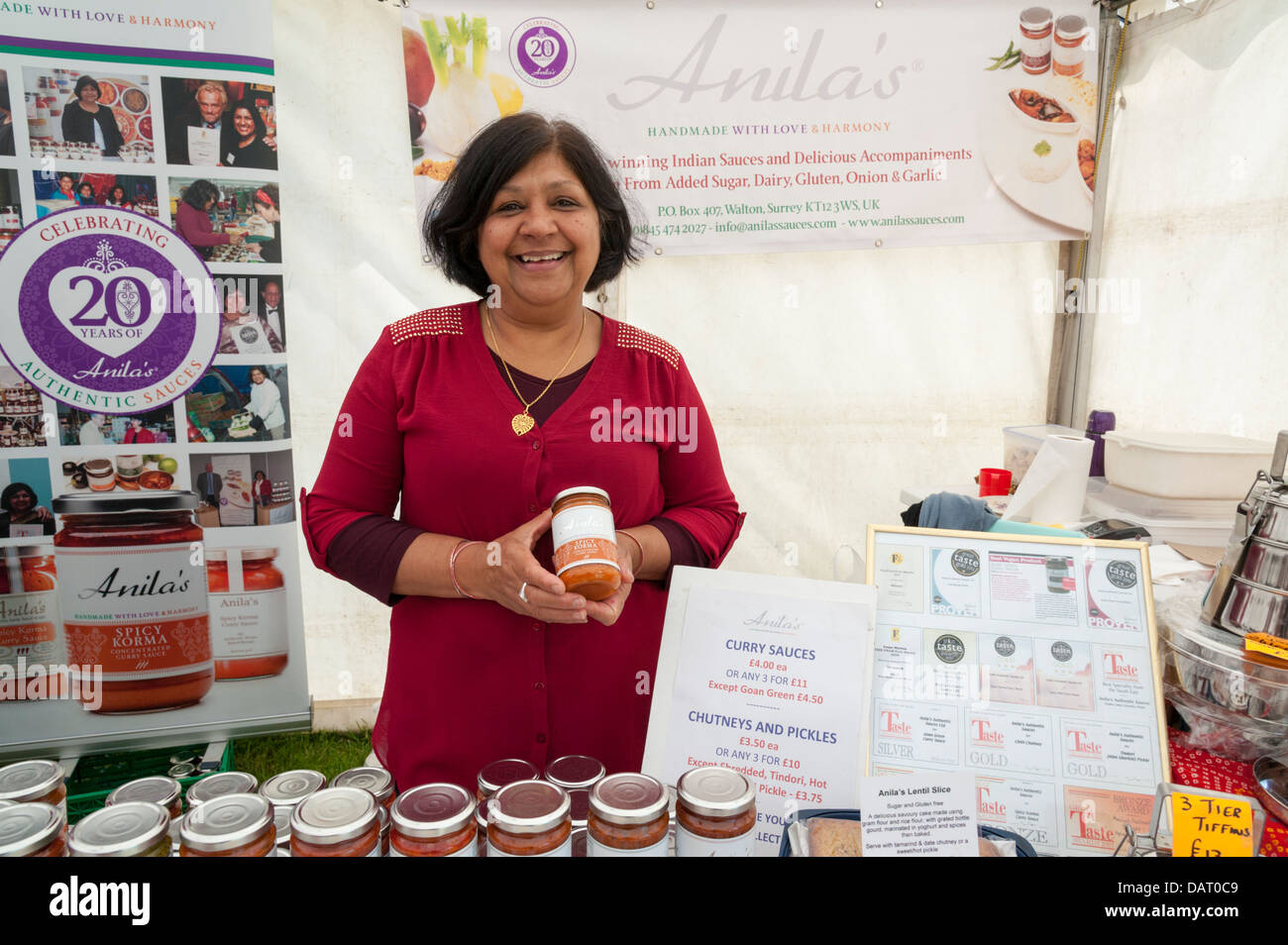 Anila on Anila's Authentic Sauces stand at the Blenheim Palace Flower ...