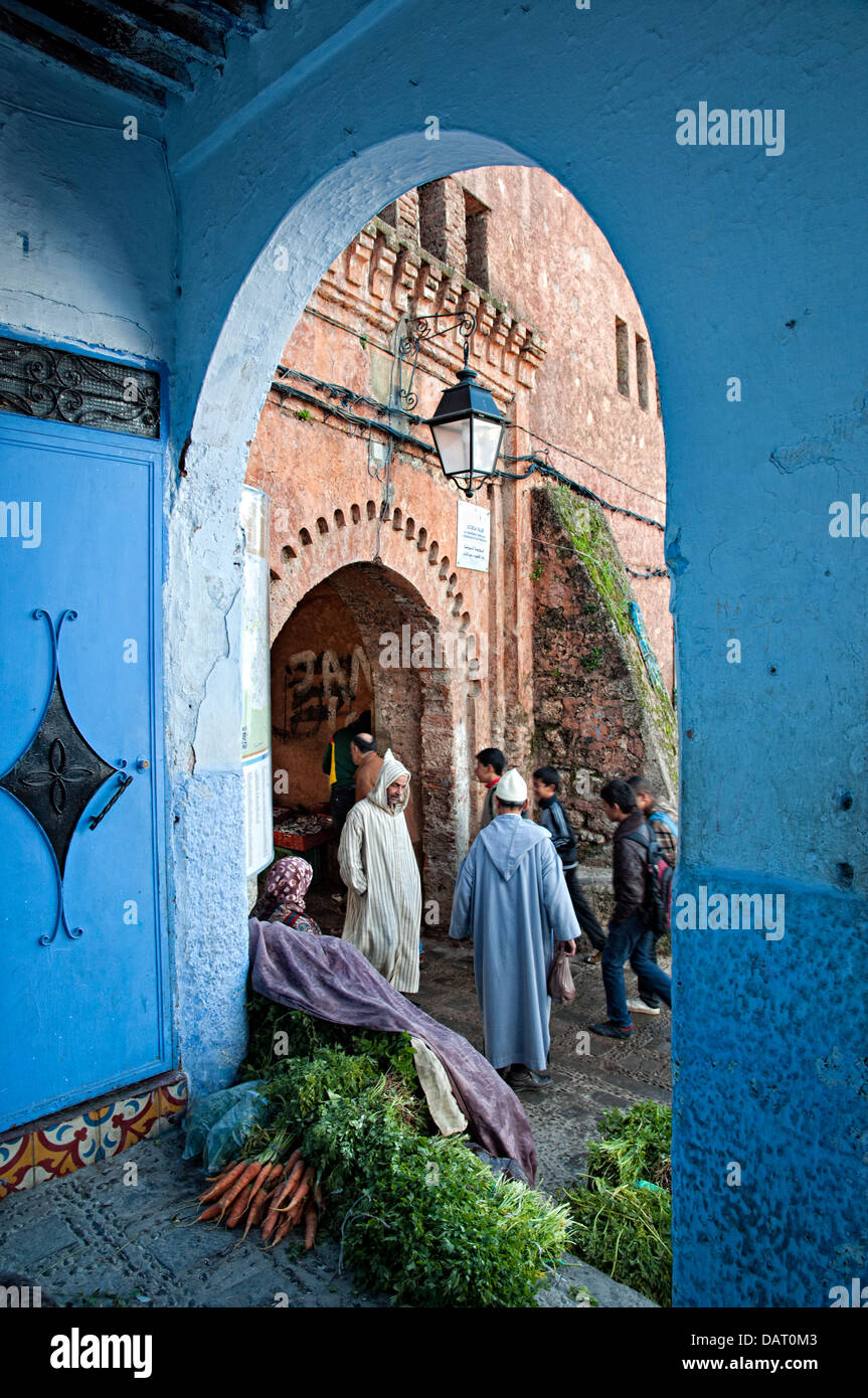 Archway in the medina. Chefchaouen, Rif region, Morocco Stock Photo - Alamy
