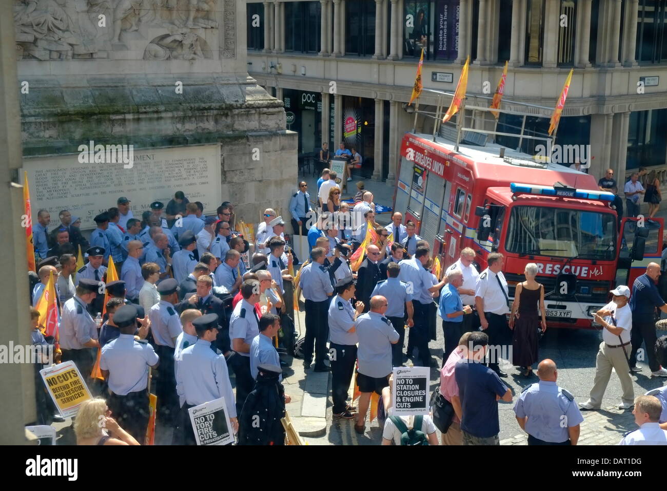 Fireman's Union march through London Stock Photo - Alamy