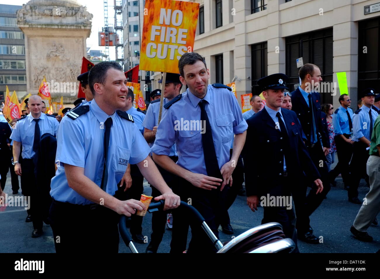 Fireman's Union march through London Stock Photo - Alamy