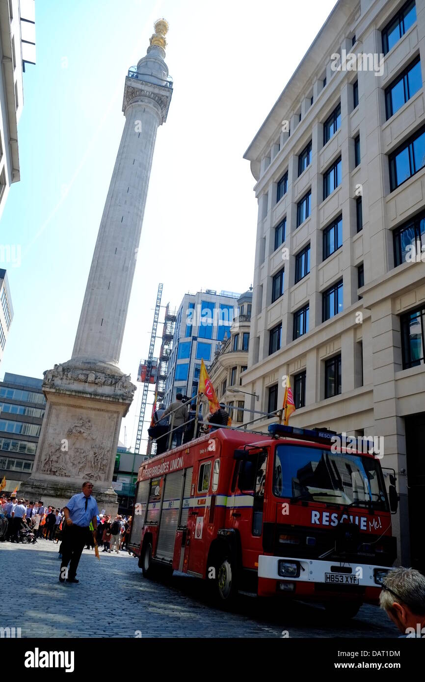 Fireman's Union march through London Stock Photo - Alamy