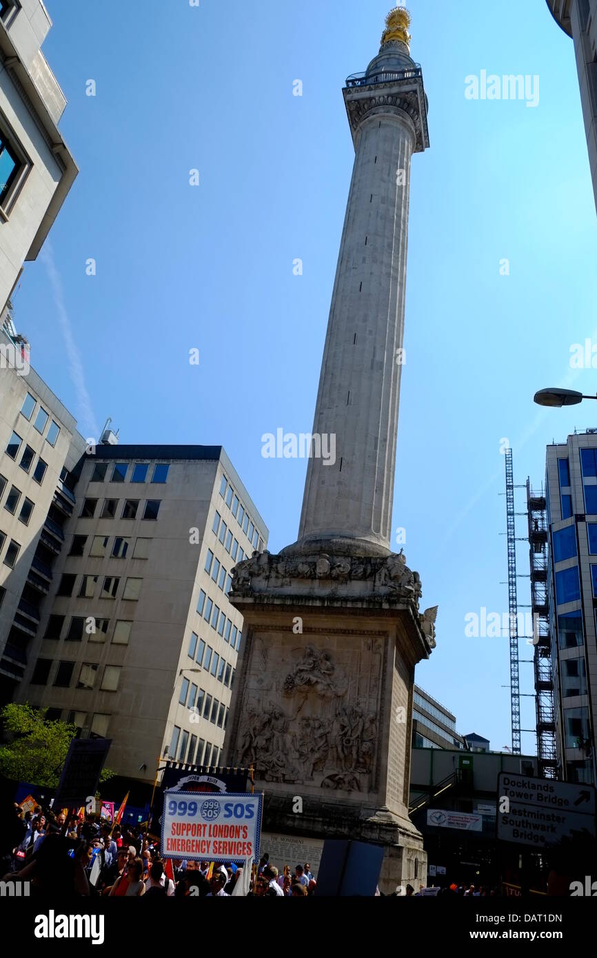 Fireman's Union march through London Stock Photo - Alamy