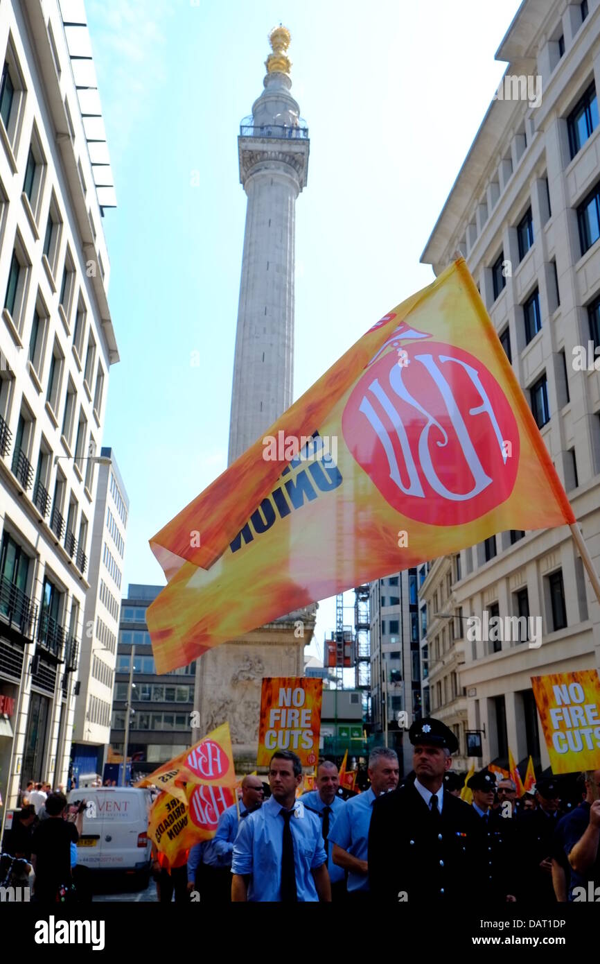 Fireman's Union march through London Stock Photo - Alamy