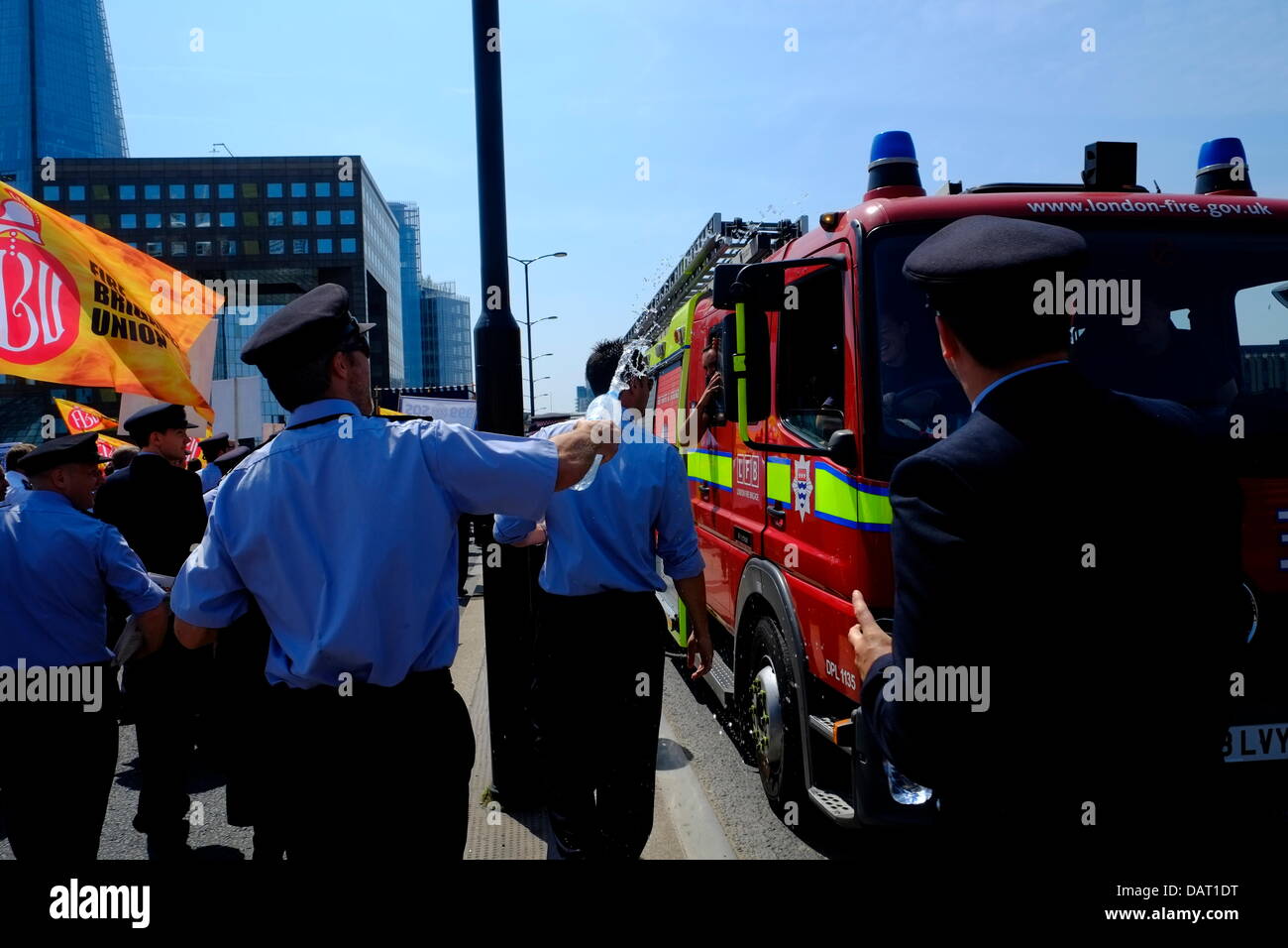 Fireman's Union march through London Stock Photo - Alamy