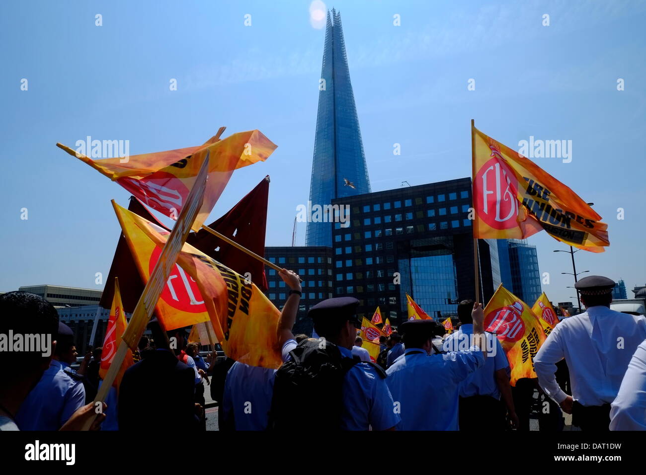 Fireman's Union march through London Stock Photo - Alamy