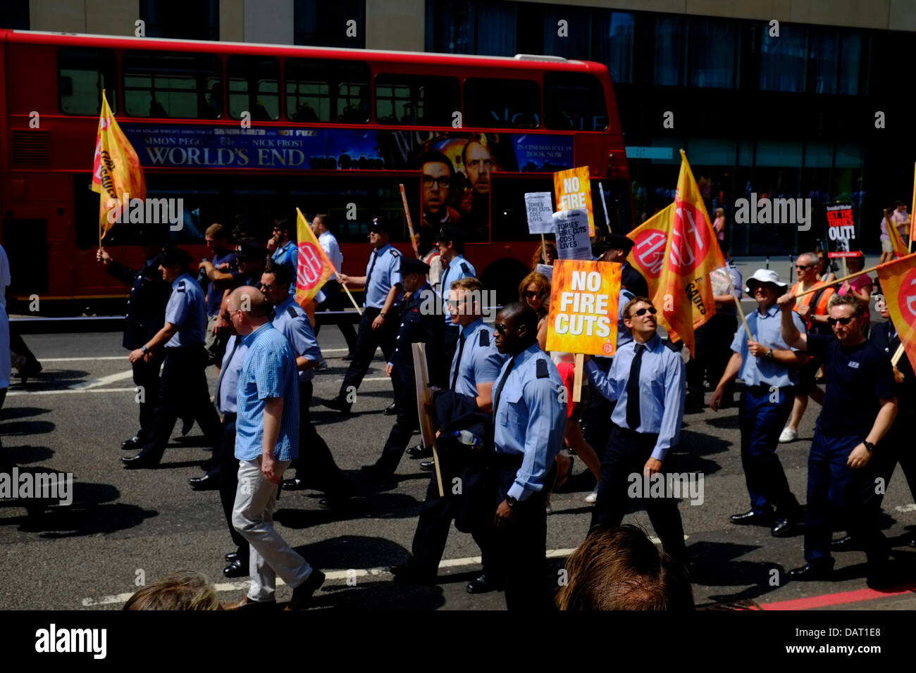 Fireman's Union march through London Stock Photo - Alamy