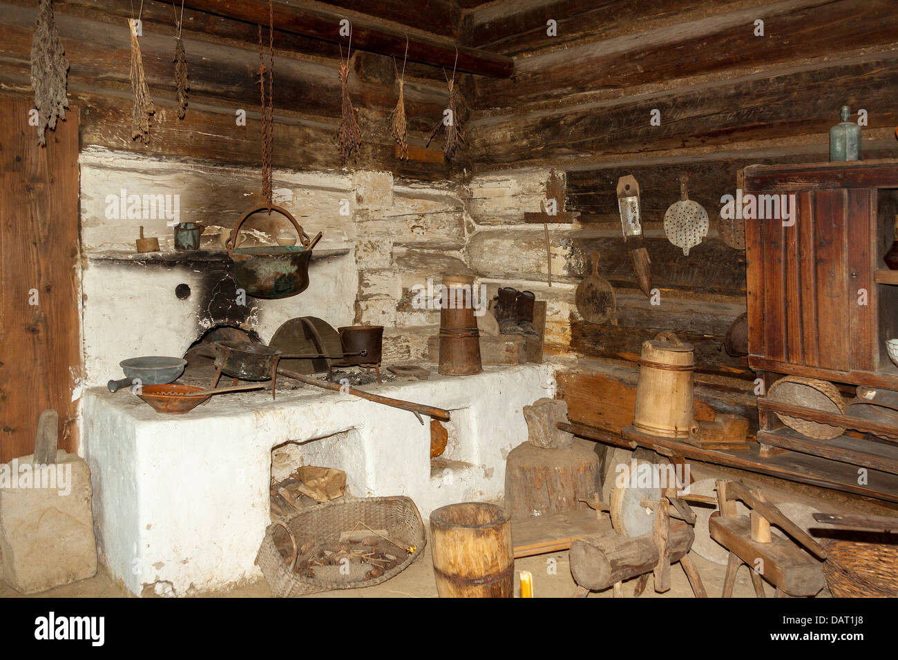 The Dziubek family house in The Orava Etnographic Park Museum in ...