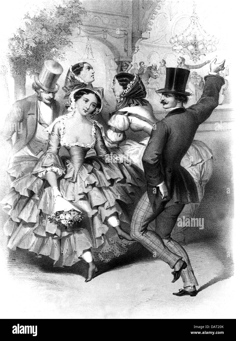 festivities, balls and parties, "Bal Bullier", second empire, 1852 ...