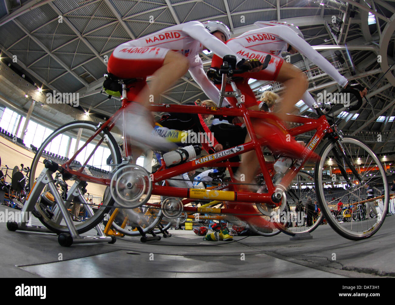 Spain´s National team paralympics cycling team seen during a training ...
