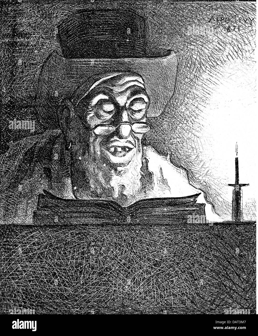 Judaism, society, "Old Jew", drawing by Alphonse Levy, France, 1871 ...