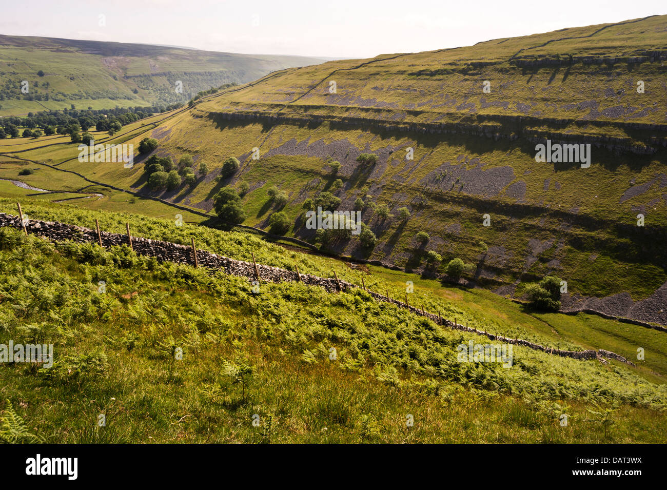 Bare rock outcrops in the Pennine hills, Cowside, near Arncliffe ...