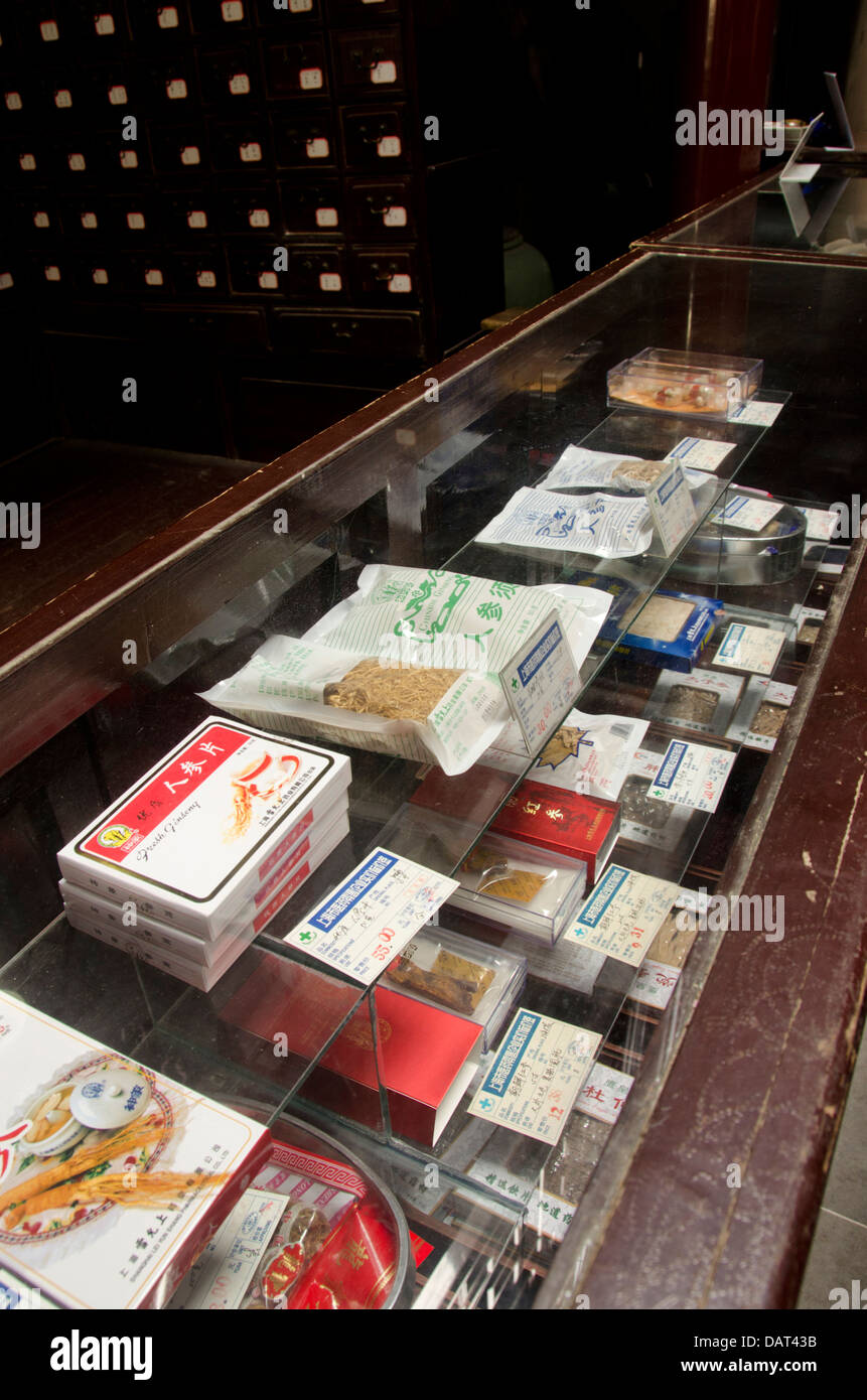 China, Shanghai. Zhujiajiao. Tong Tian He Pharmacy, ancient traditional ...