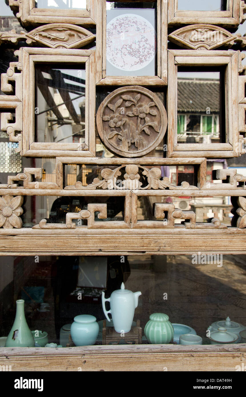 China, outskirts of Shanghai. Ancient water village of Zhujiajiao ...