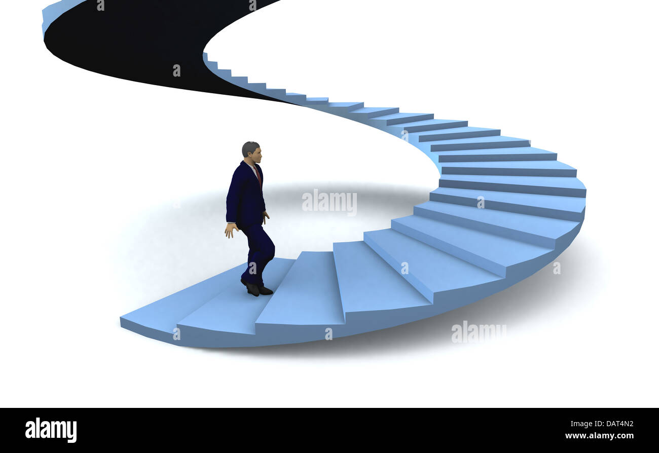 Man stairway to success Stock Photo - Alamy