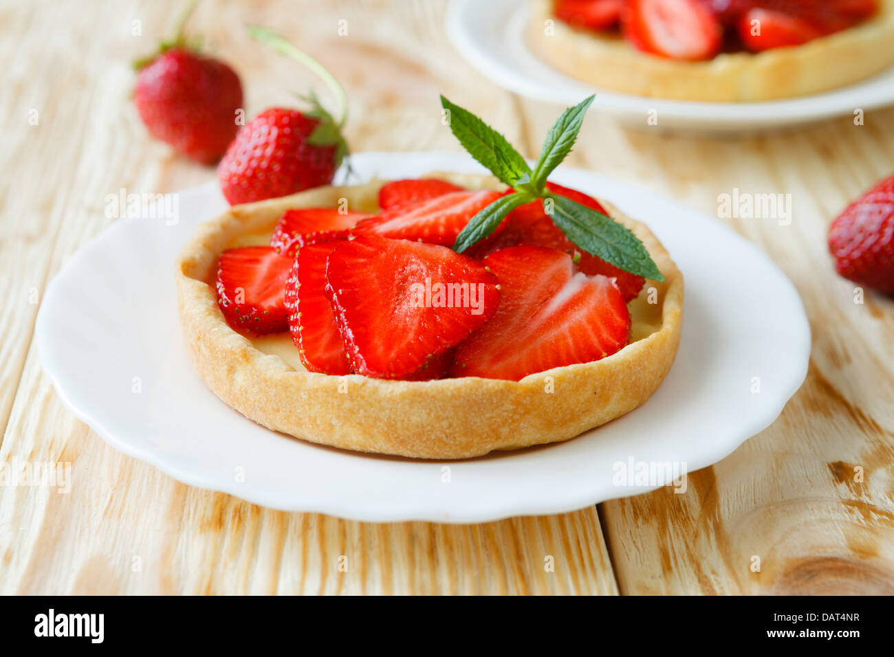 Summer tartlet with strawberries, sweet food Stock Photo - Alamy