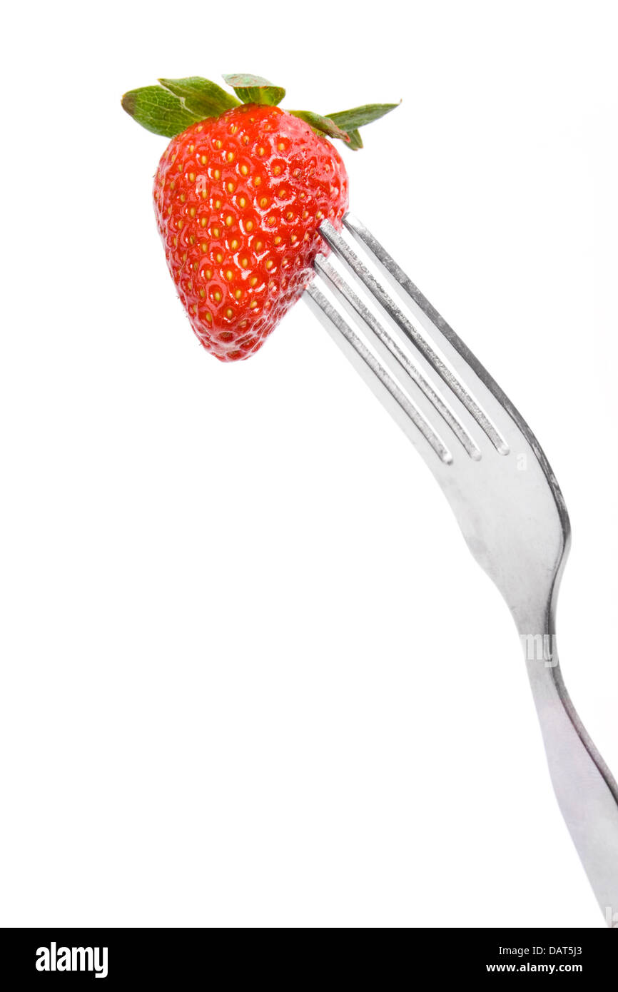 fork and fresh strawberry Stock Photo - Alamy