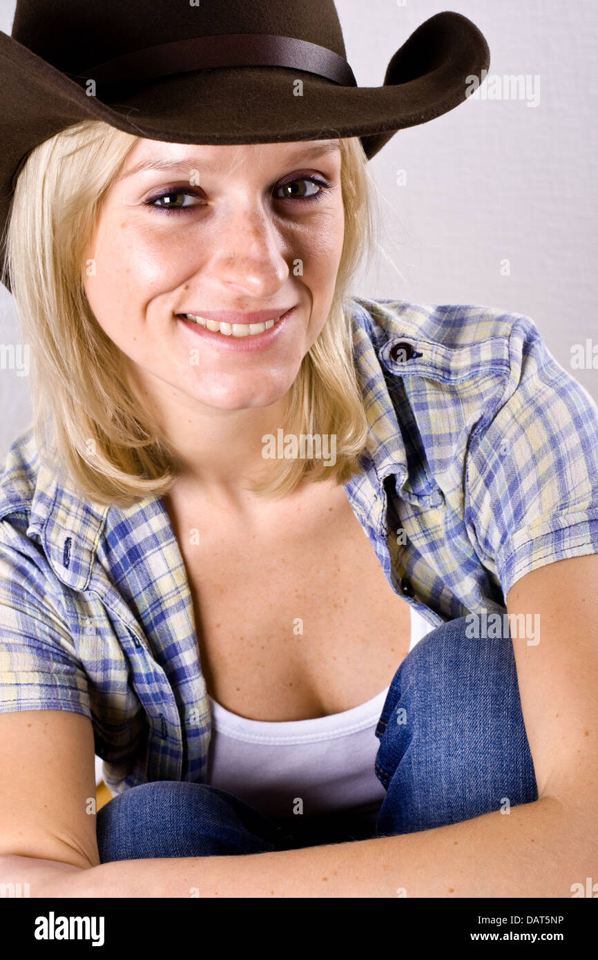 pretty western woman Stock Photo - Alamy