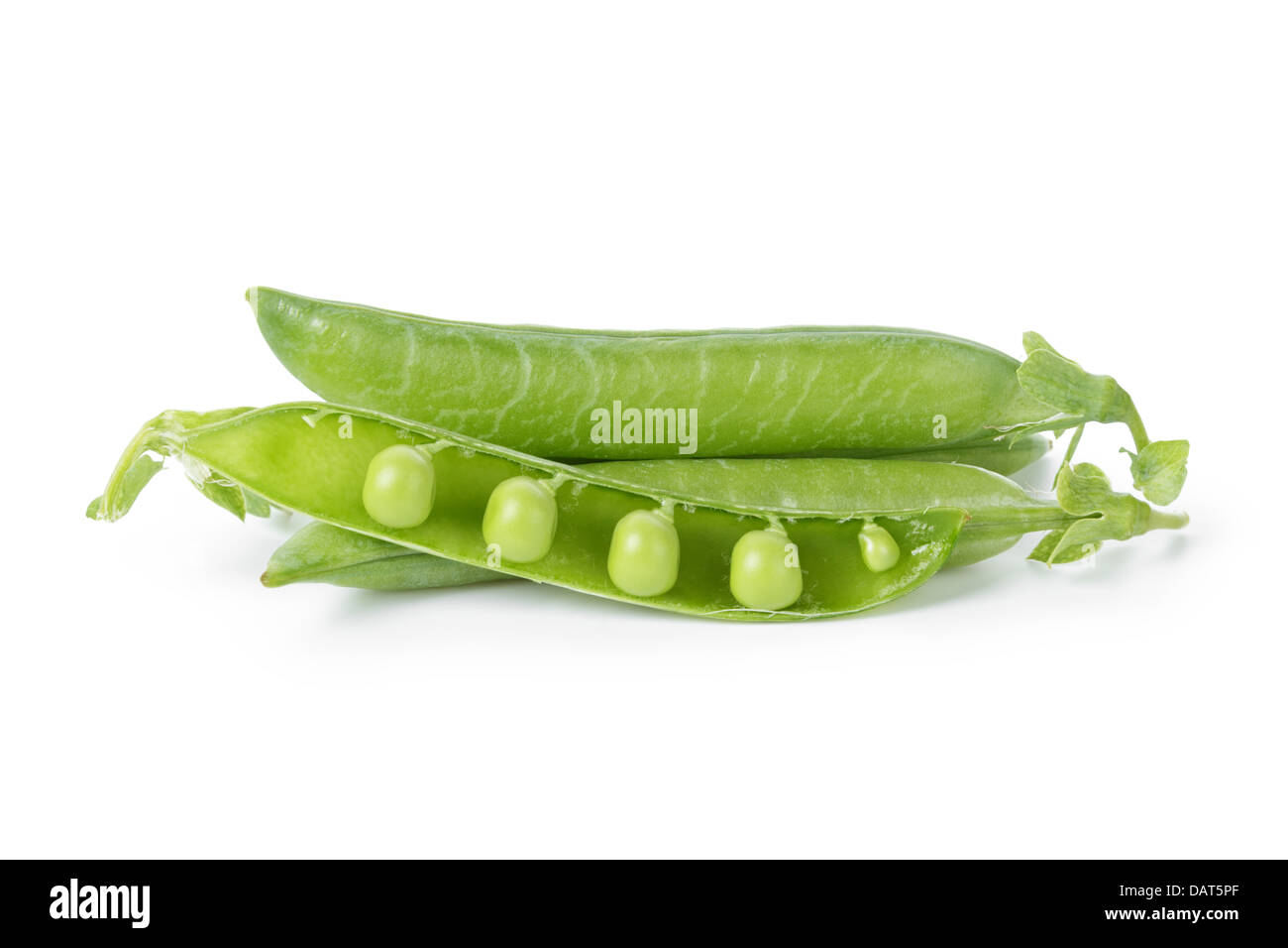 fresh pea pods, isolated on white background Stock Photo - Alamy