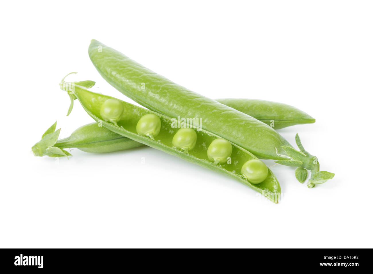 fresh pea pods, isolated on white background Stock Photo - Alamy