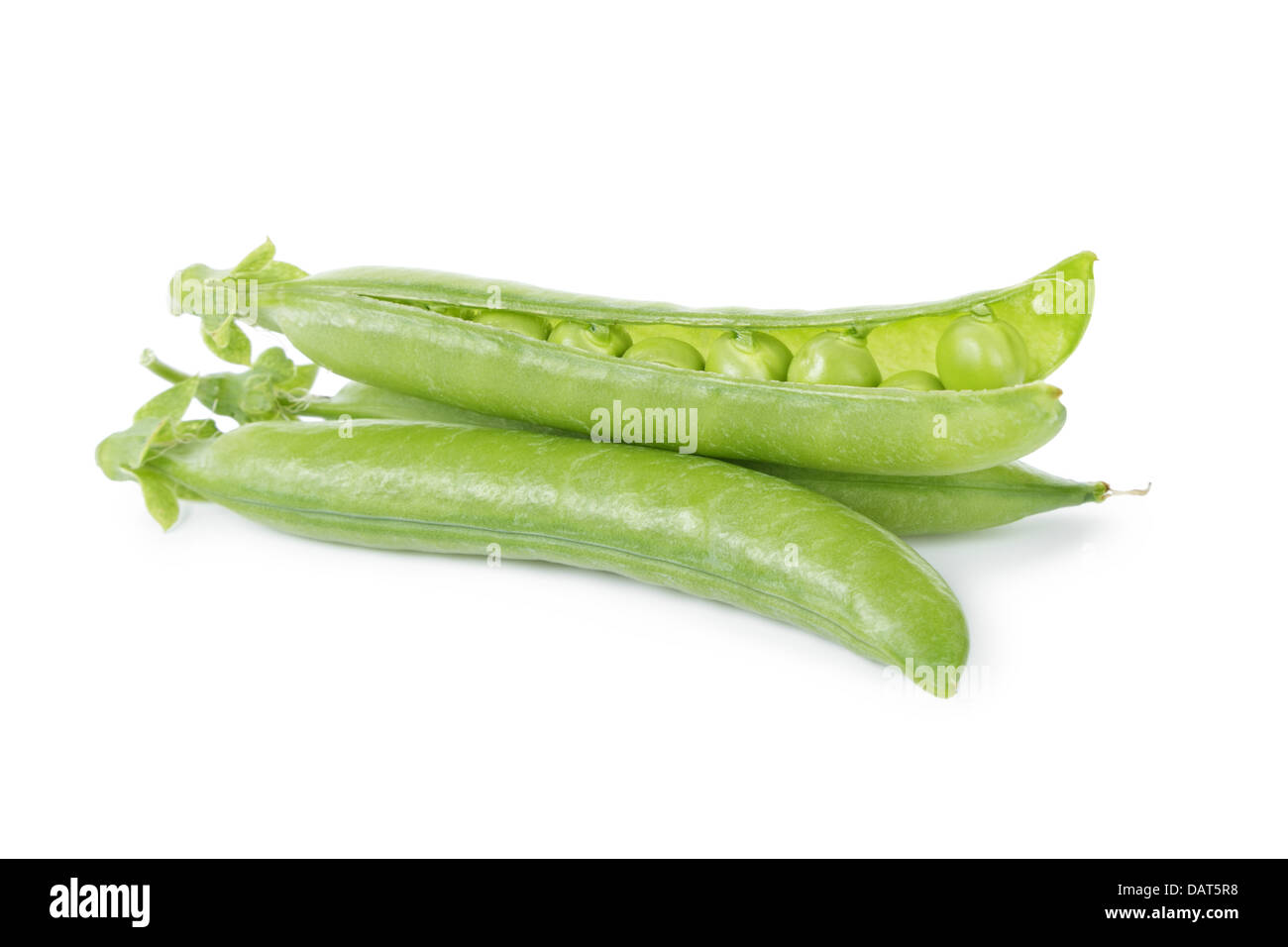 fresh pea pods, isolated on white background Stock Photo - Alamy