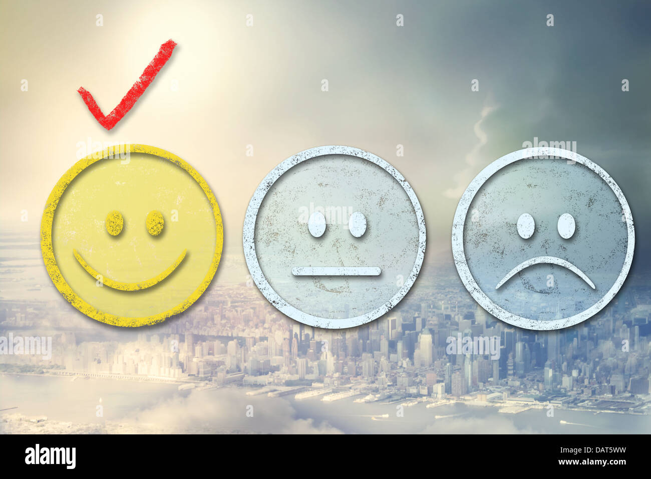 Customer satisfaction survey concept with smiley faces Stock Photo - Alamy