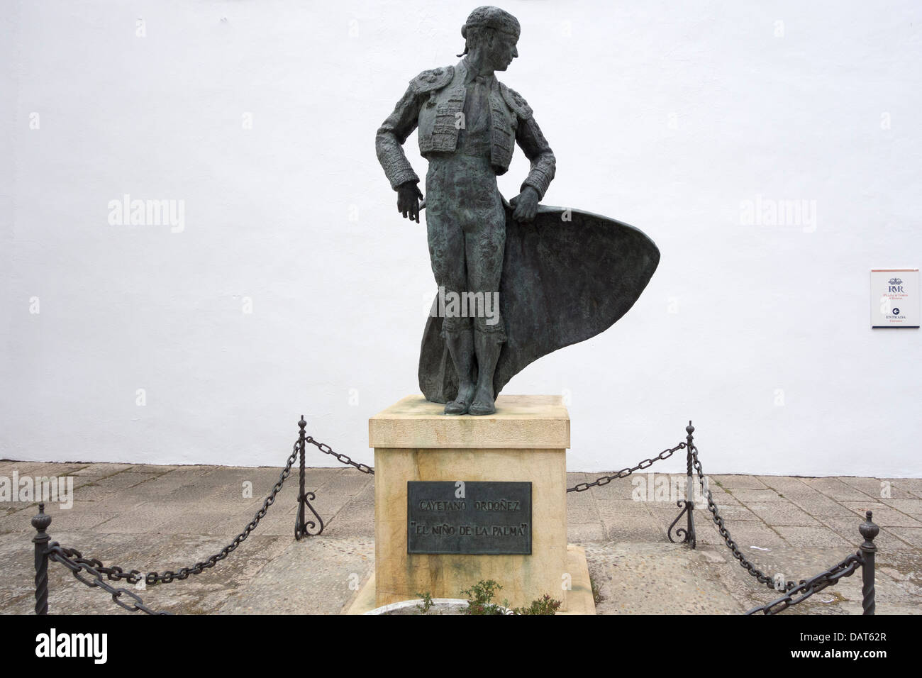 Bullfight matador with cape bronze statue in Ronda, Spain, Europe Stock ...