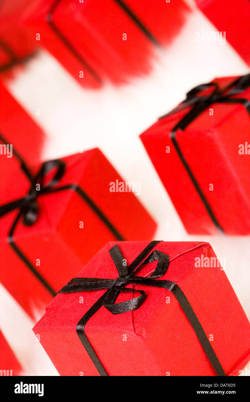 red gift boxes Stock Photo - Alamy