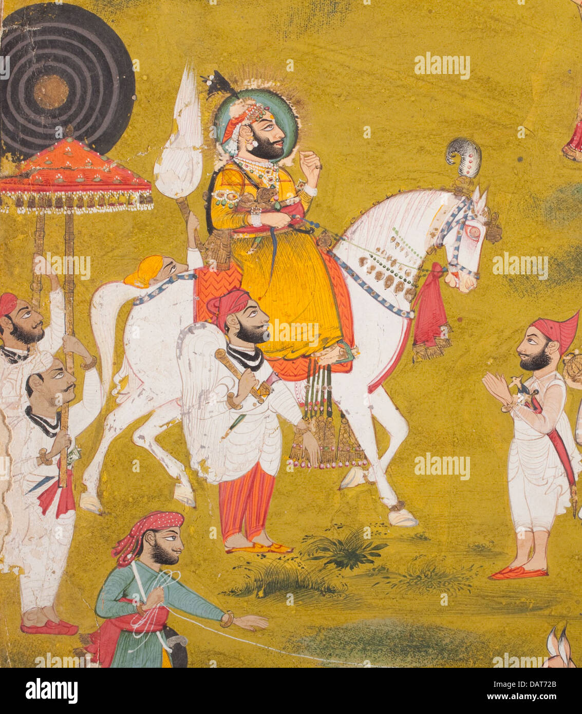 Bhim Singh (reigned 1778-1828) Watching a Celebration of the Monsoon ...