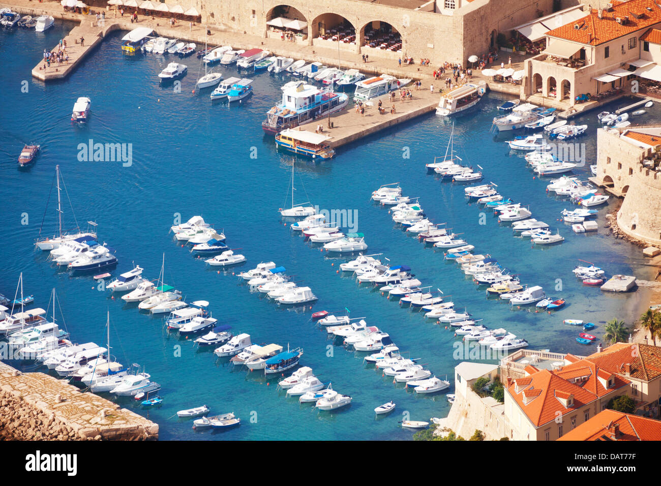 Close shoot of Dubrovnik city port from above Stock Photo - Alamy