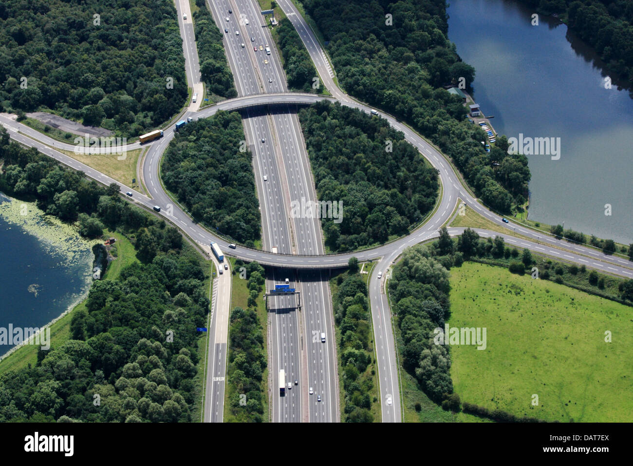 Aerial Motorway Junction Roundabout High Resolution Stock Photography ...