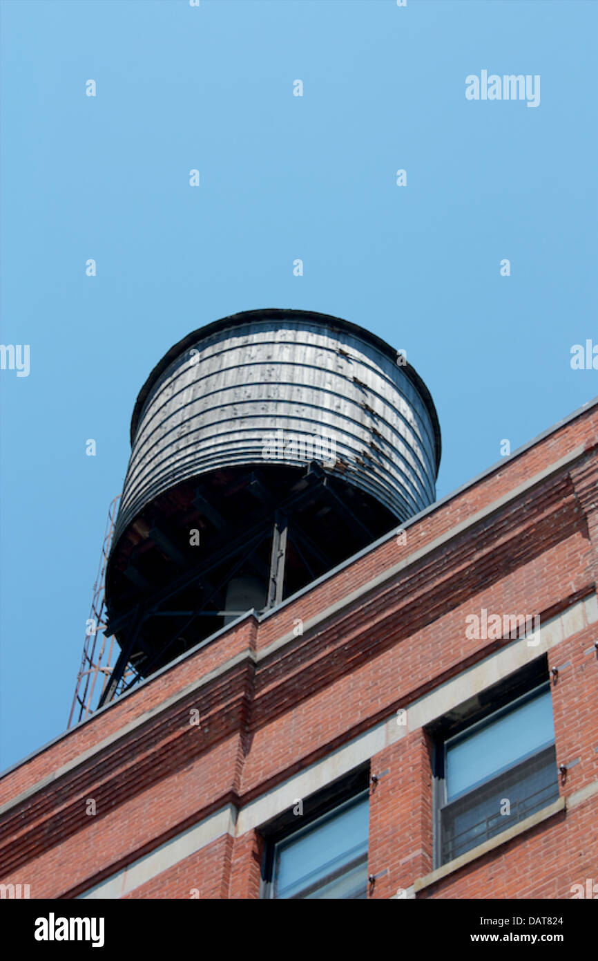 Rooftop Water Tower Stock Photo - Alamy