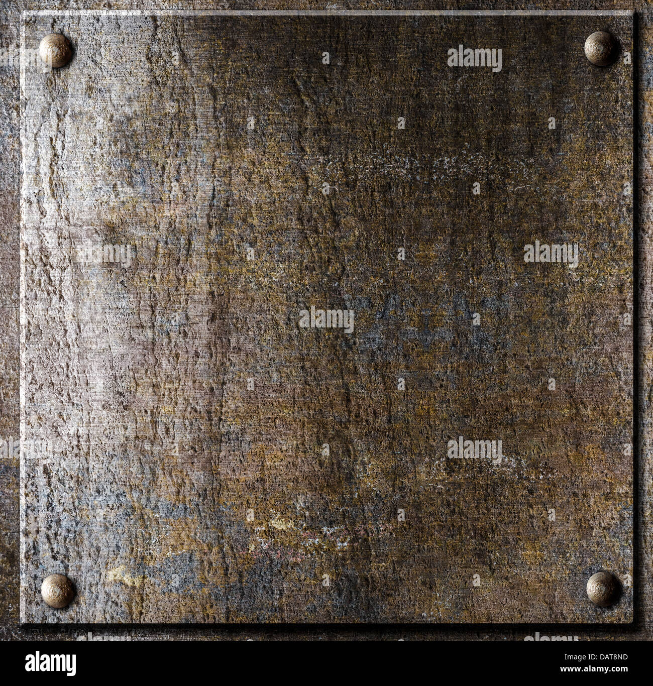 old metal plate with rivets Stock Photo - Alamy